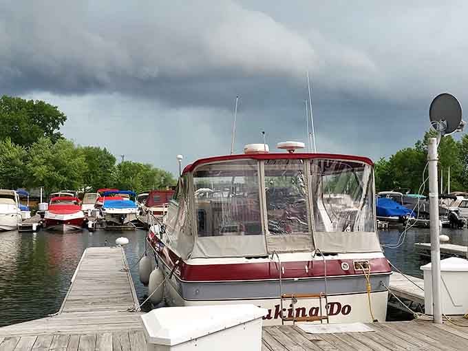 The marina hosts boats with names funnier than most sitcom characters, proving boaters have excellent humor.