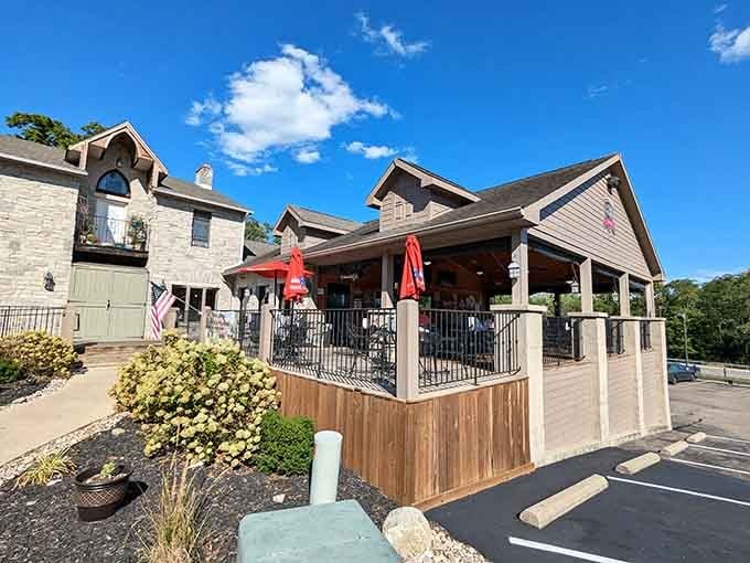 After hours of treasure hunting, this welcoming patio offers the perfect spot to rest those weary feet.