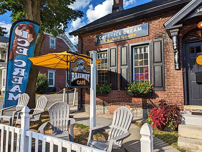 Ice cream and coffee in one spot, solving life's most important decisions before you even walk inside.