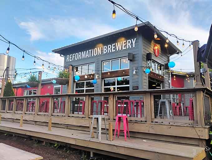 Reformation Brewery's outdoor deck is where good beer and better company make any day feel like Friday.