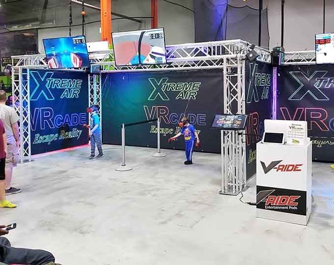 Virtual reality stations ready to transport you somewhere else entirely, because bouncing wasn't enough adventure for one day.