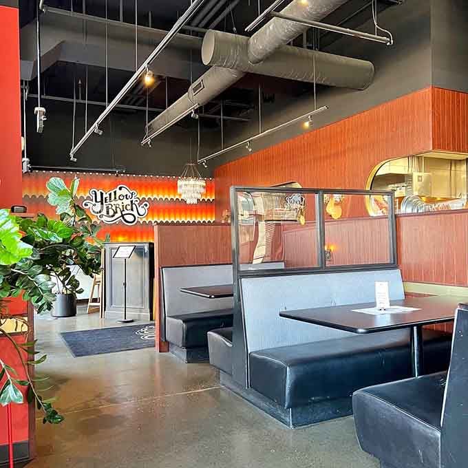 Comfortable booths that invite you to settle in, order too much food, and enjoy every single minute of it.