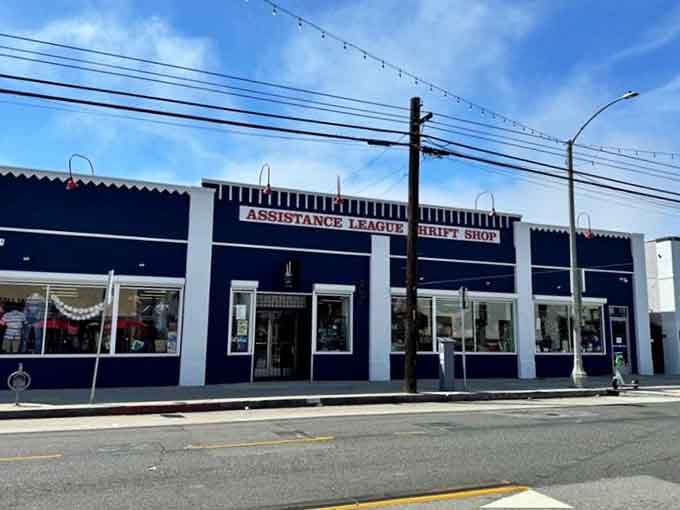 The classic navy and white facade stands proud on the street, a Long Beach institution.
