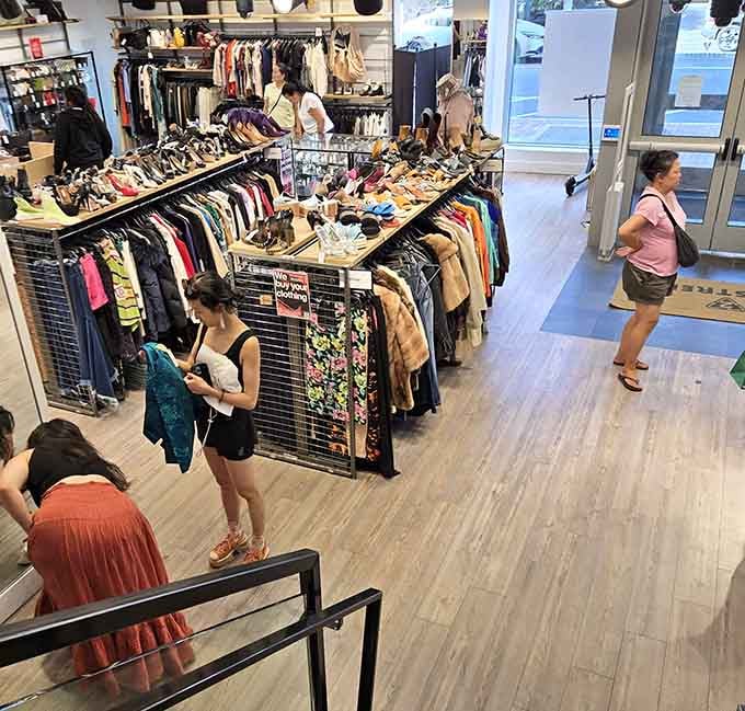 Shoppers browsing with the focused intensity of archaeologists discovering ancient treasures, except these treasures fit better and smell nicer.