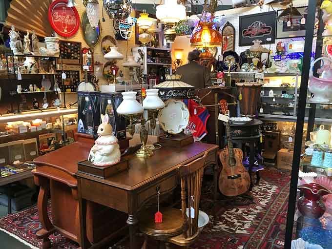 A booth packed tighter than your closet after the holidays, but somehow everything still looks perfectly curated and inviting.