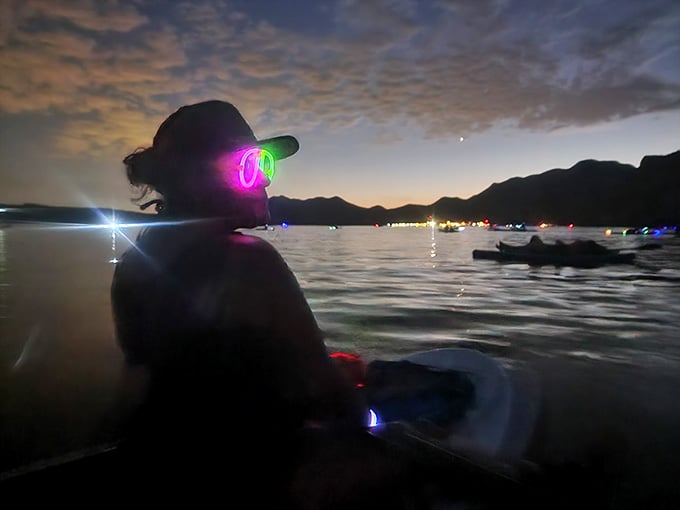 That glow makes you look like you're piloting a spaceship, except wetter and with significantly better arm workout.