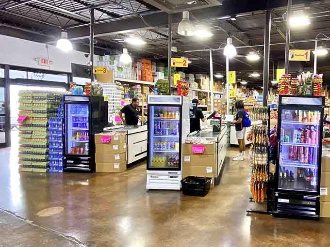 The checkout area where your cart full of international ingredients makes you feel like a culinary world traveler.