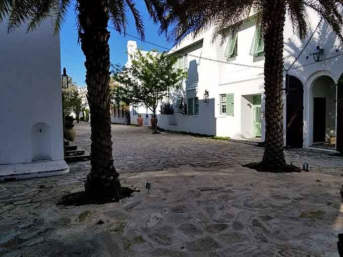 Quiet plazas where the loudest sound is palm fronds rustling, exactly what your overstimulated brain needs right now.