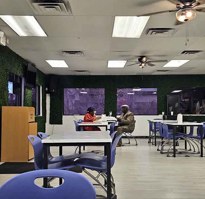 Real people enjoying real food in real time, the kind of scene that happens daily at Durham's favorite spot.