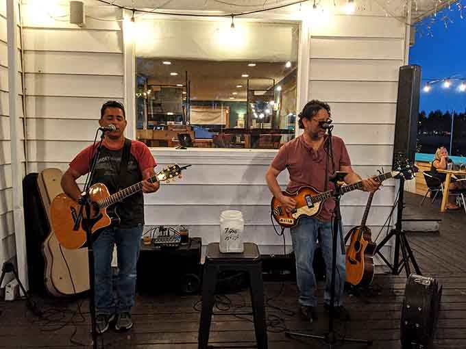 Live music on the patio turns a great meal into an unforgettable evening by the water.