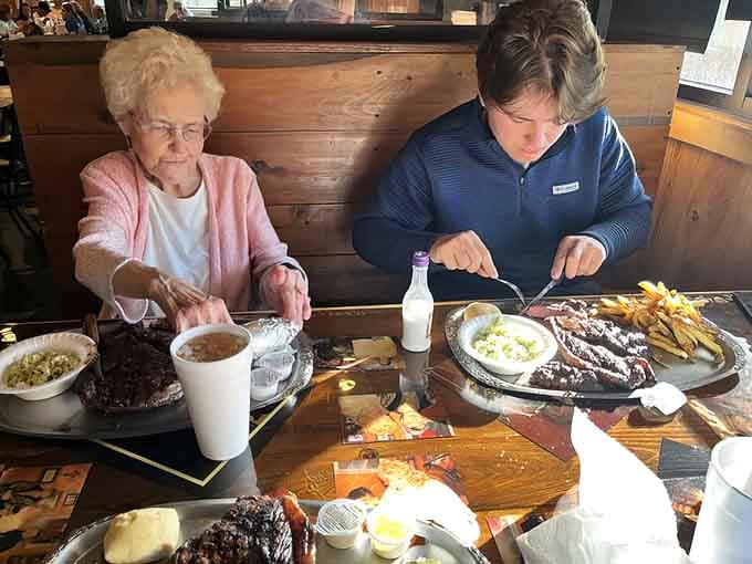 Generations gathering over massive steaks is exactly how Sunday dinners were meant to be enjoyed in the South.