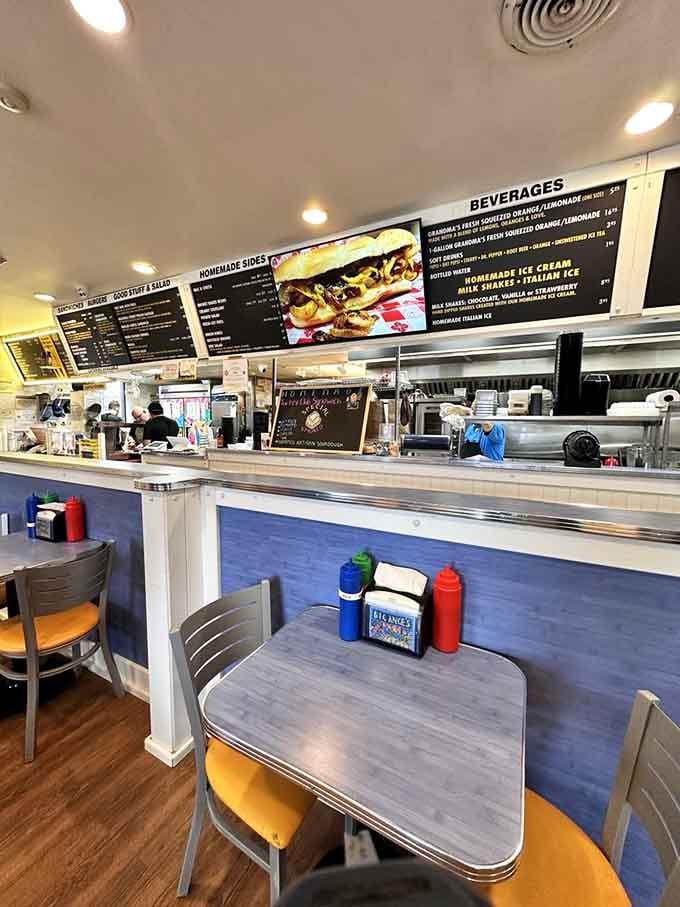 Cozy booths and retro tables invite you to settle in and savor every bite without rushing through the experience.