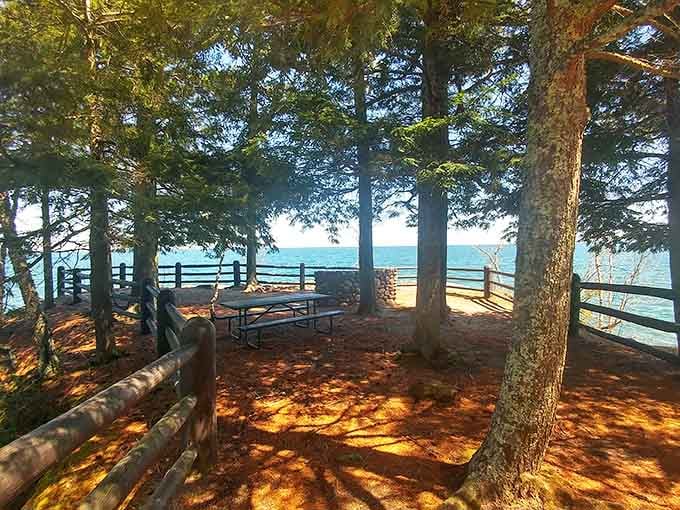 This lakeside picnic spot offers views that make even gas station sandwiches taste like gourmet cuisine somehow.