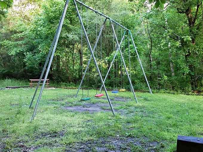 Classic swings prove some childhood joys never need upgrading, updating, or a smartphone app to enhance them.