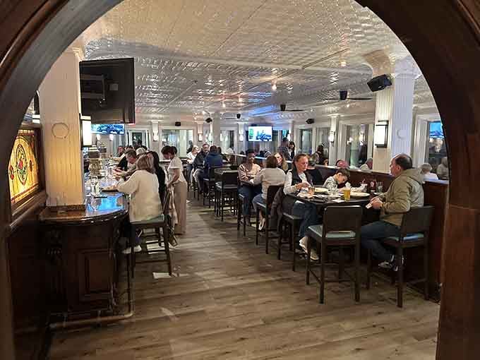 Tables full of happy diners enjoying fresh seafood—this is what coastal Carolina dining dreams are made of, folks.