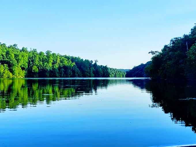 The lake mirrors the sky so perfectly you might forget which way is up, which is fine when everything's this beautiful.