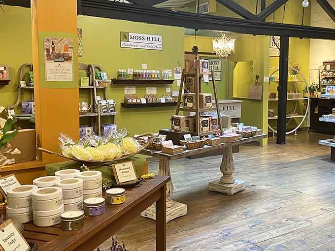 Moss Hill's natural bath products turn self-care into an art form, displayed like the treasures they truly are.