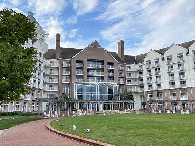 Waterfront elegance offering resort amenities without requiring you to win the lottery first for admission.