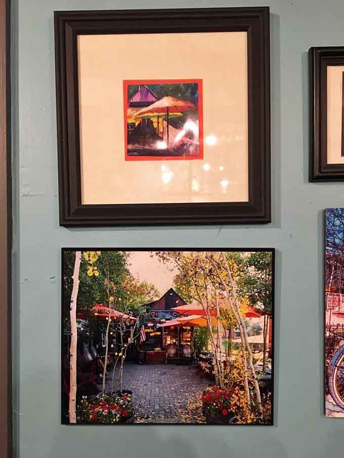 Local art on the walls reminds you that this place is as much gallery as coffee shop.