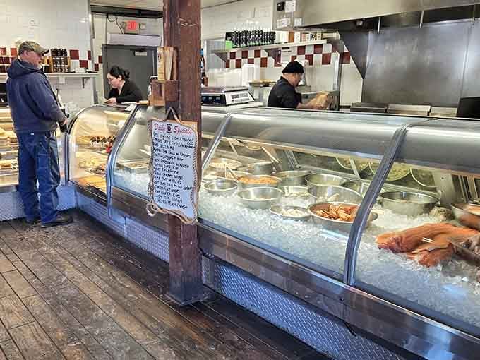 Fresh seafood displayed on ice like edible jewels, waiting to be transformed into something extraordinary for your plate.