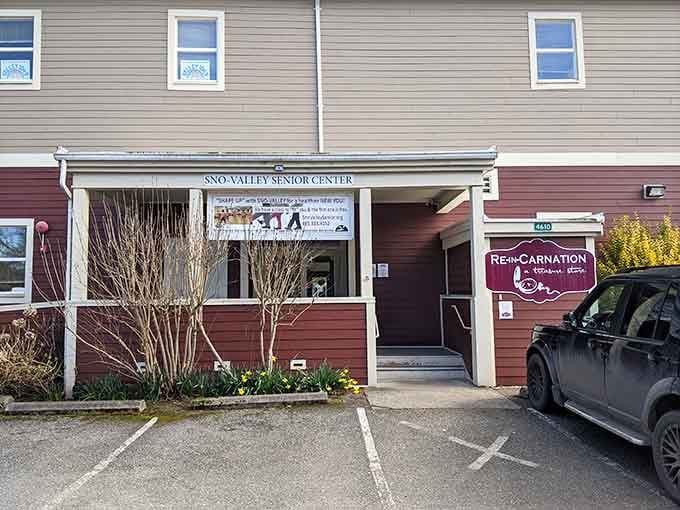 The thrift shop where one person's castoffs become another's treasure, completing the circle of small-town life.
