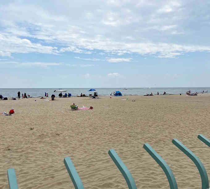 The actual Lake Erie beach, proving you don't need an ocean to feel like you're on vacation.