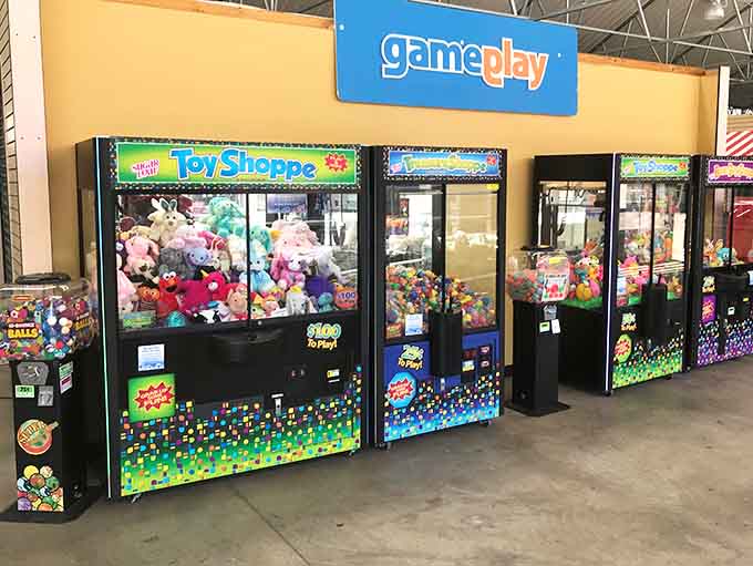 Claw machines offering that irresistible gambling thrill without the Vegas airfare or questionable life choices.