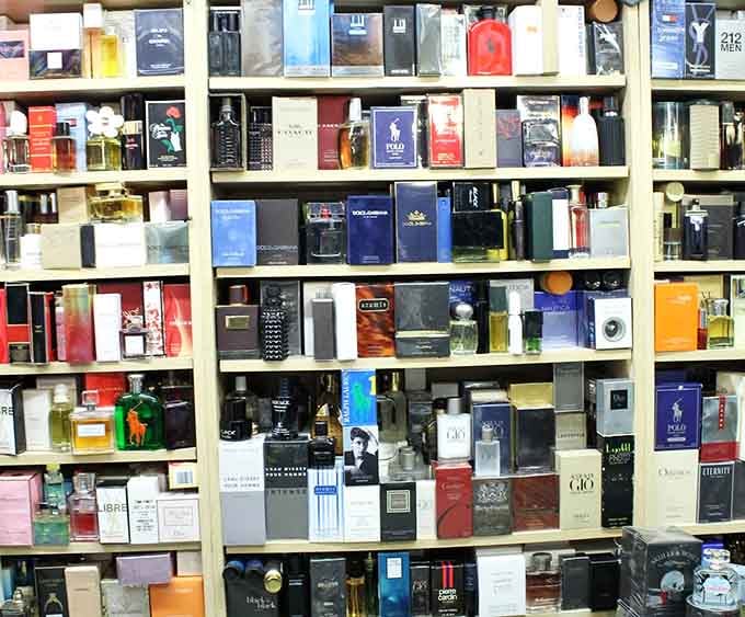 A fragrance wall rivals department store selections, from classic Polo to designer scents at prices that won't break you.