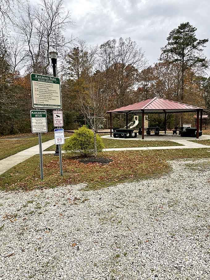 Railroad Park offers simple pleasures: a playground, picnic tables, and space to breathe without bumping into anyone.