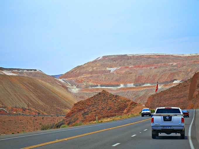 The Morenci mine appears like a geological layer cake, revealing Arizona's copper-rich history in living color.