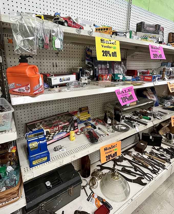 Sale signs mean serious business here, with vendor discounts making bargain hunting even sweeter today.