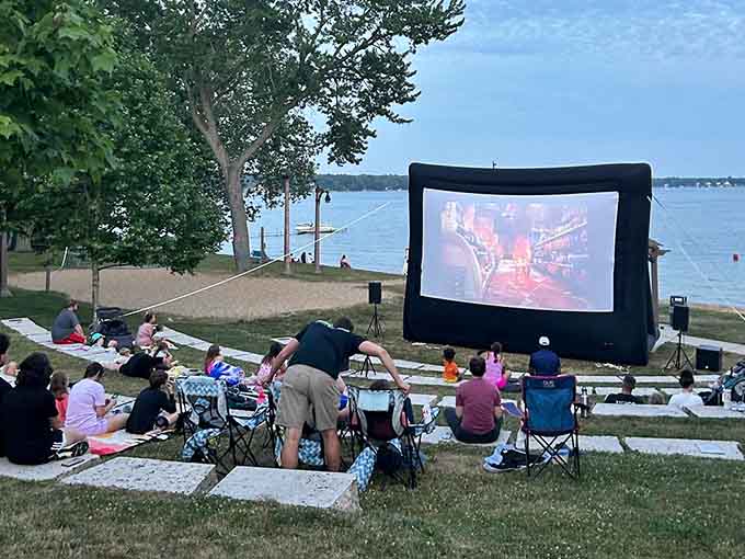 Outdoor movies by the lake beat any multiplex, especially when your concession stand is a cooler you packed.
