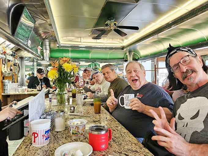 Happy faces at the counter prove that good food and great company never go out of style.