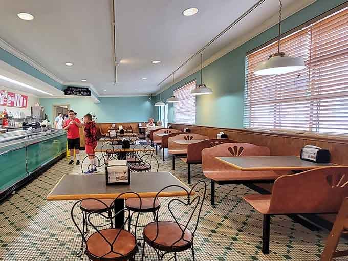 Retro booth seating and classic soda fountain vibes create the perfect spot to savor your treats without rushing the experience.