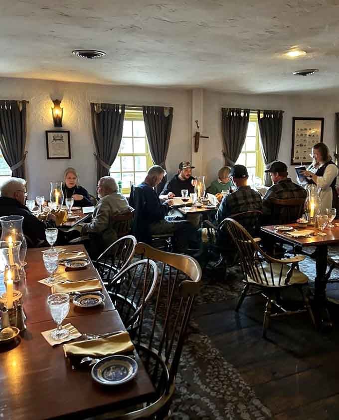 Real people enjoying real food in a real historic setting, no pretense or Instagram posing required.