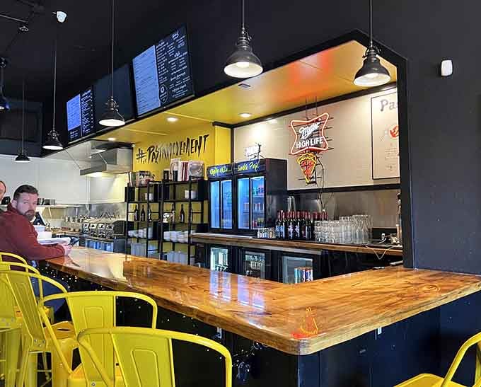 Counter seating with a view of the kitchen action beats dinner theater any day of the week.