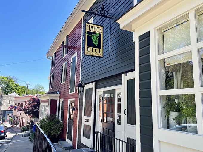 Manor Hill Tavern beckons from its perch on the street, promising the kind of meal that makes climbing hills totally worthwhile.
