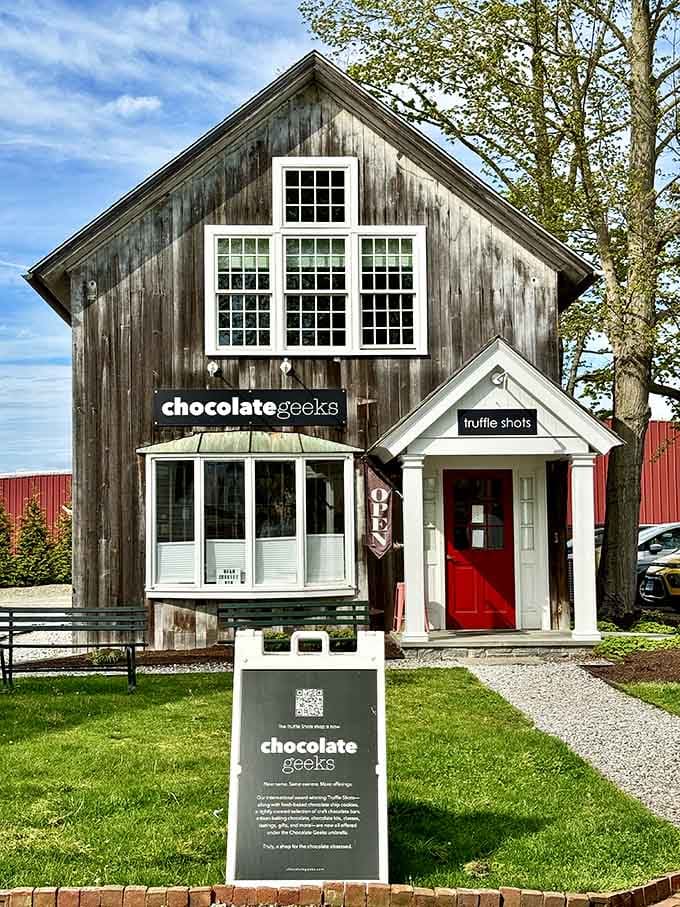 Chocolate shops housed in converted barns make you wonder why anyone builds chocolate shops any other way.