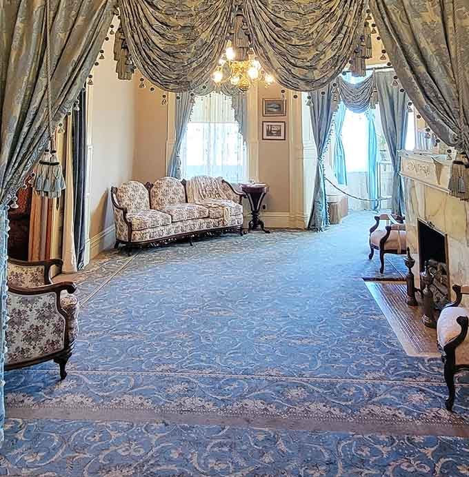 Sitting on this sofa would make you feel like royalty receiving guests for afternoon tea and gossip.