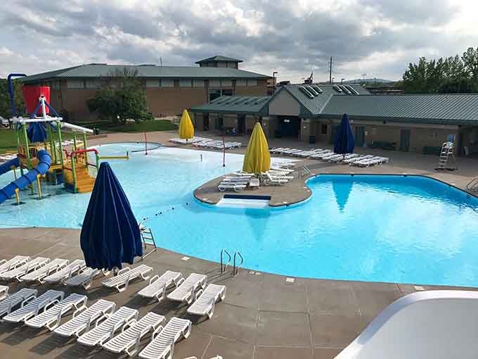 From above, the entire complex reveals itself as a masterpiece of summer engineering and community investment done right.