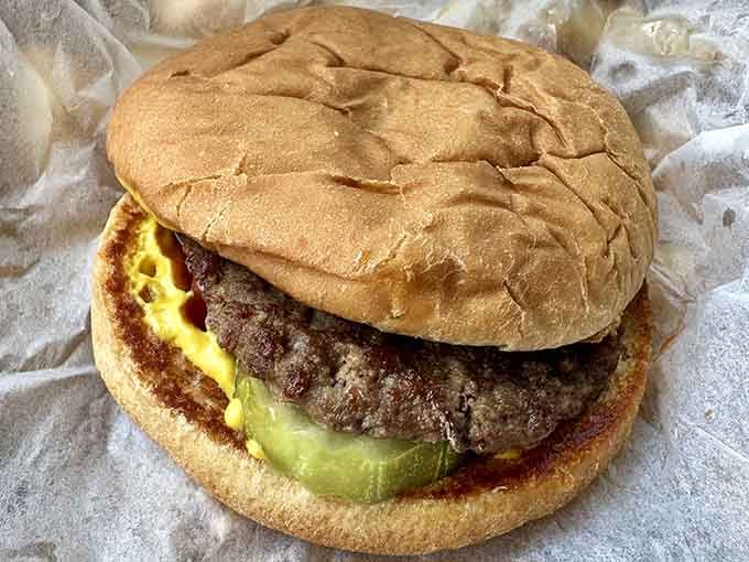 A classic burger with pickles and cheese proves Fast Eddie's isn't just a one-trick pony after all.