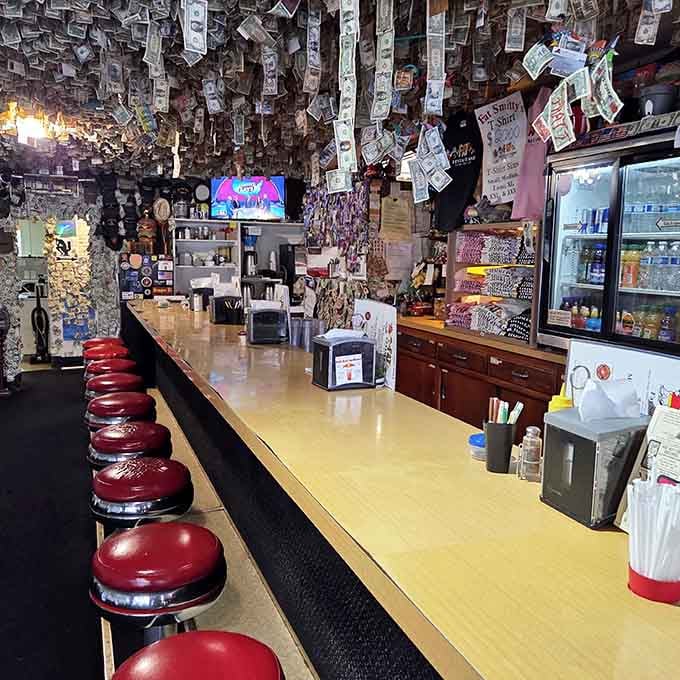 Classic counter seating where you can watch the magic happen while contemplating your excellent life choices.