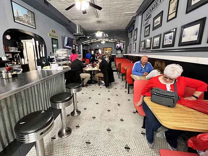 Real people enjoying real food in a real diner&mdash;no Instagram filters needed here, folks.