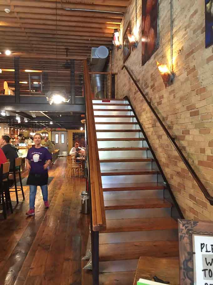 Those stairs lead to more seating upstairs, because one level of breakfast excellence simply wasn't enough space.