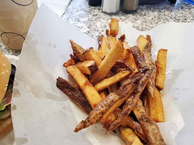 Crispy, golden fries piled high like edible treasure, because you deserve good things in abundant quantities.
