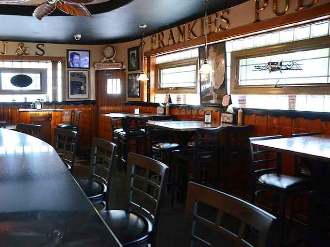 Comfortable seating with plenty of room to strategize your approach to conquering one of those legendary burgers.