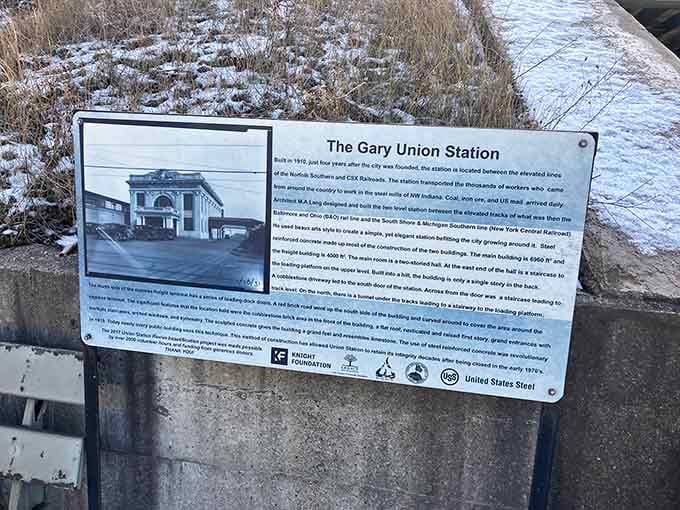 History lessons don't always come from books; sometimes they're written on weathered plaques beside abandoned stations.