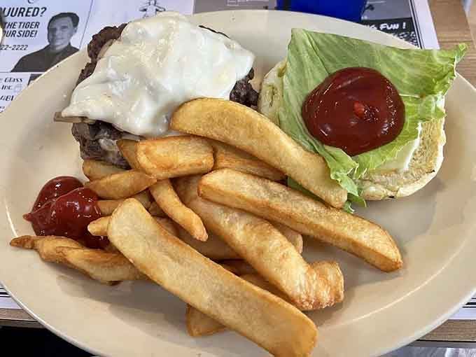 A burger and fries combo that reminds you why some classics never go out of style or fashion.
