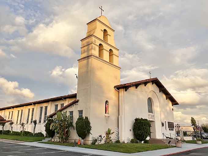 Saint Joachim Catholic Church standing beautiful and welcoming like churches did before everything became a luxury experience.