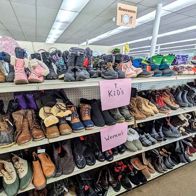 Footwear for every season and reason, organized better than most people's actual closets at home.